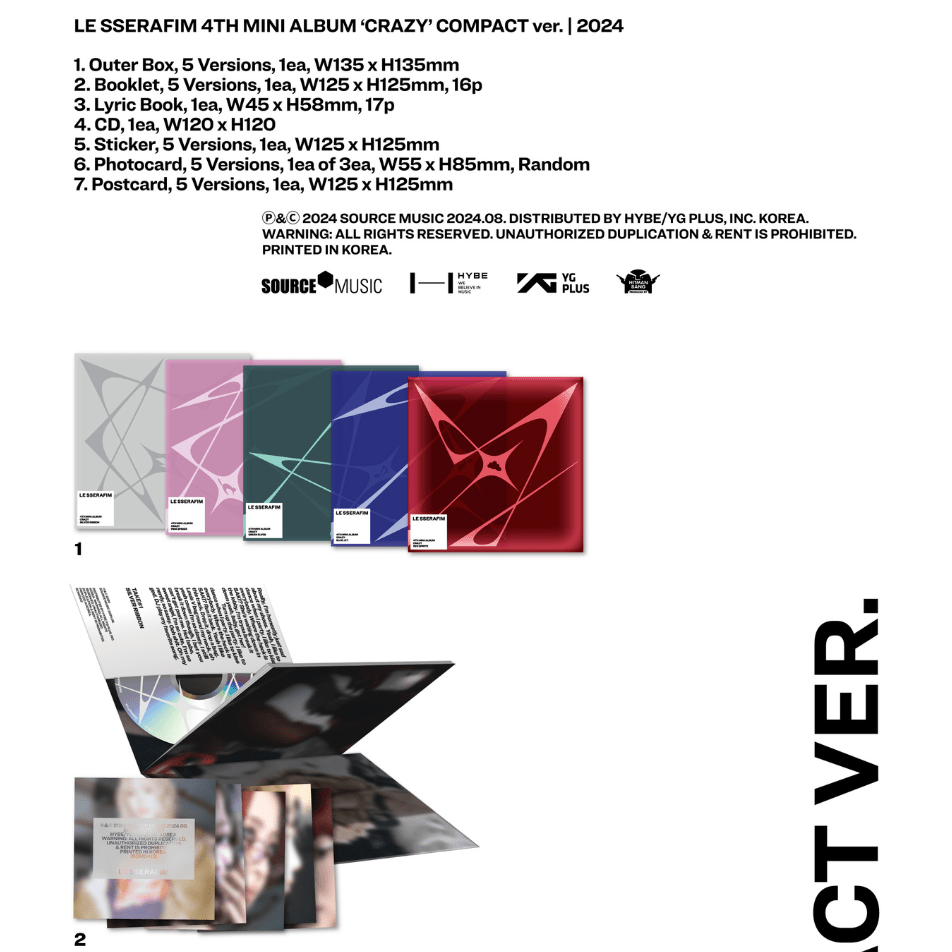 [LE SSERAFIM] 4th Mini Album 'CRAZY' (COMPACT ver.) – Coréelle