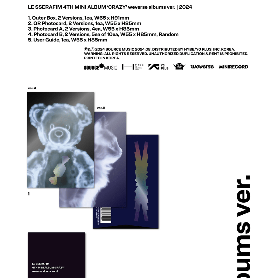 [LE SSERAFIM] 4th Mini Album 'CRAZY' (weverse albums ver.) – Coréelle